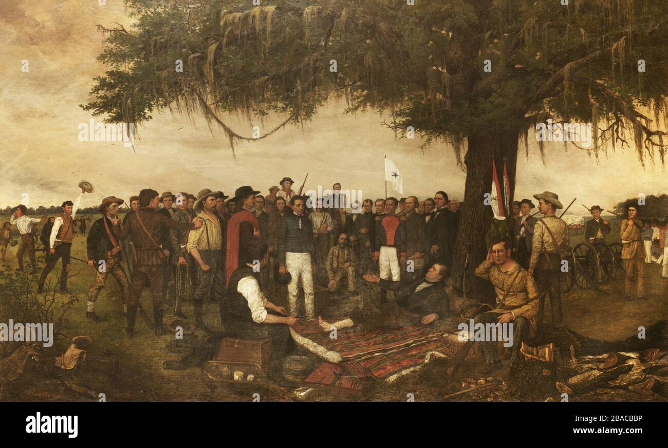'Surrender of Santa Anna', by William Henry Huddle, hangs in the Texas ...