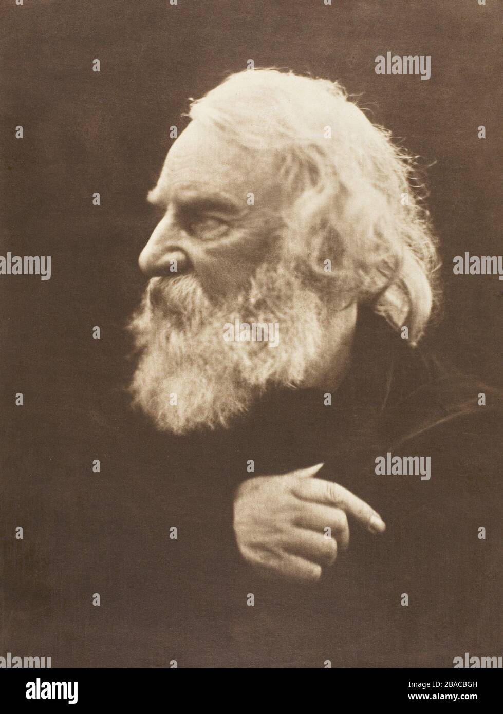 Henry Wadsworth Longfellow, head-and-shoulders portrait, facing ...