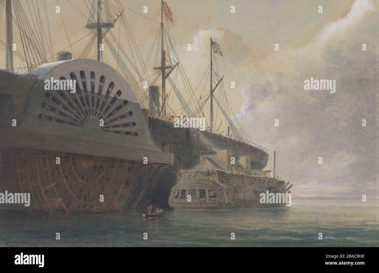 'The Old Frigate Iris with Her Freight of Cable Alongside the Great ...