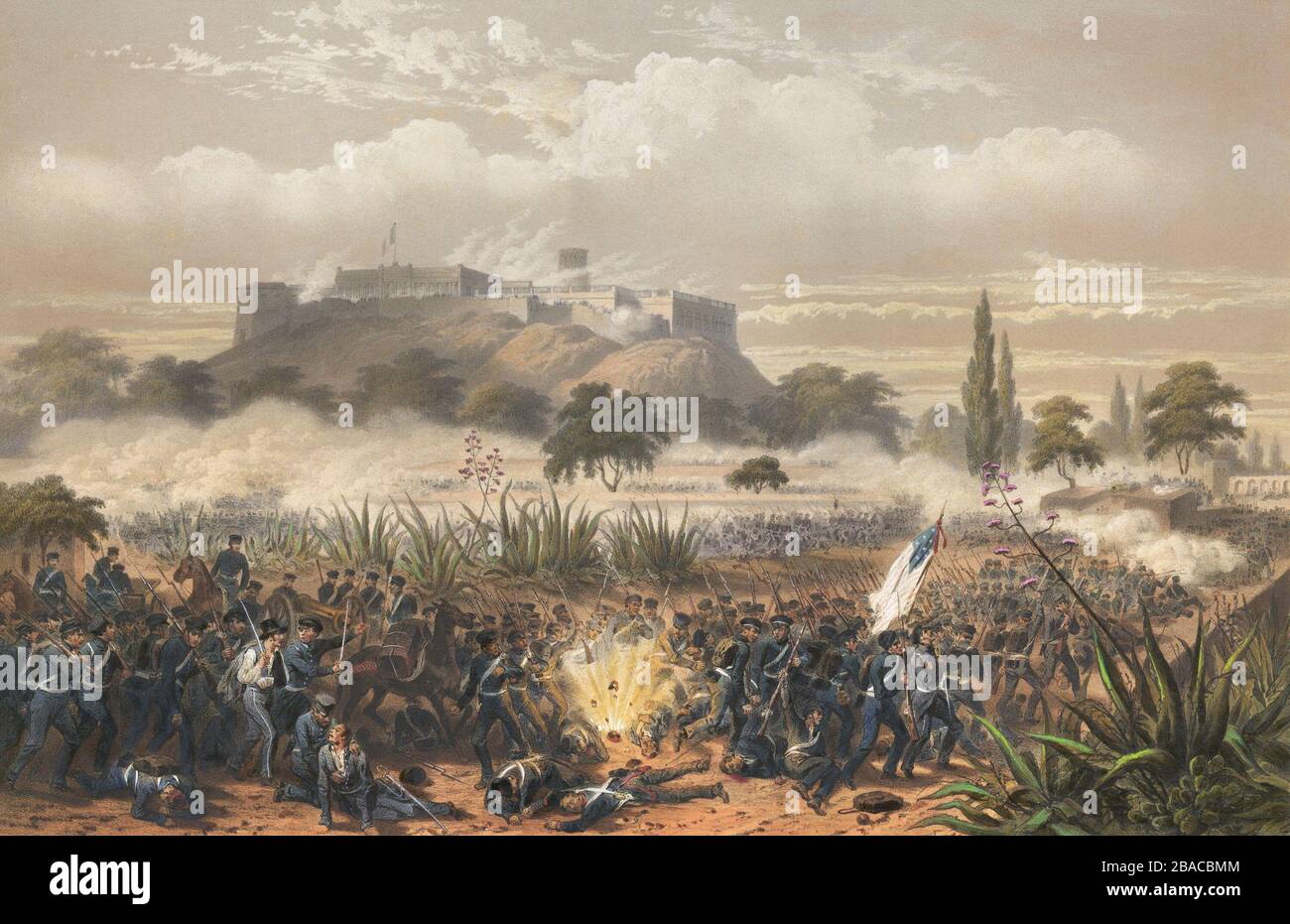 Mexican American War. Battle of Chapultepec, Sept. 12-13, 1847. The second storming party, led ...