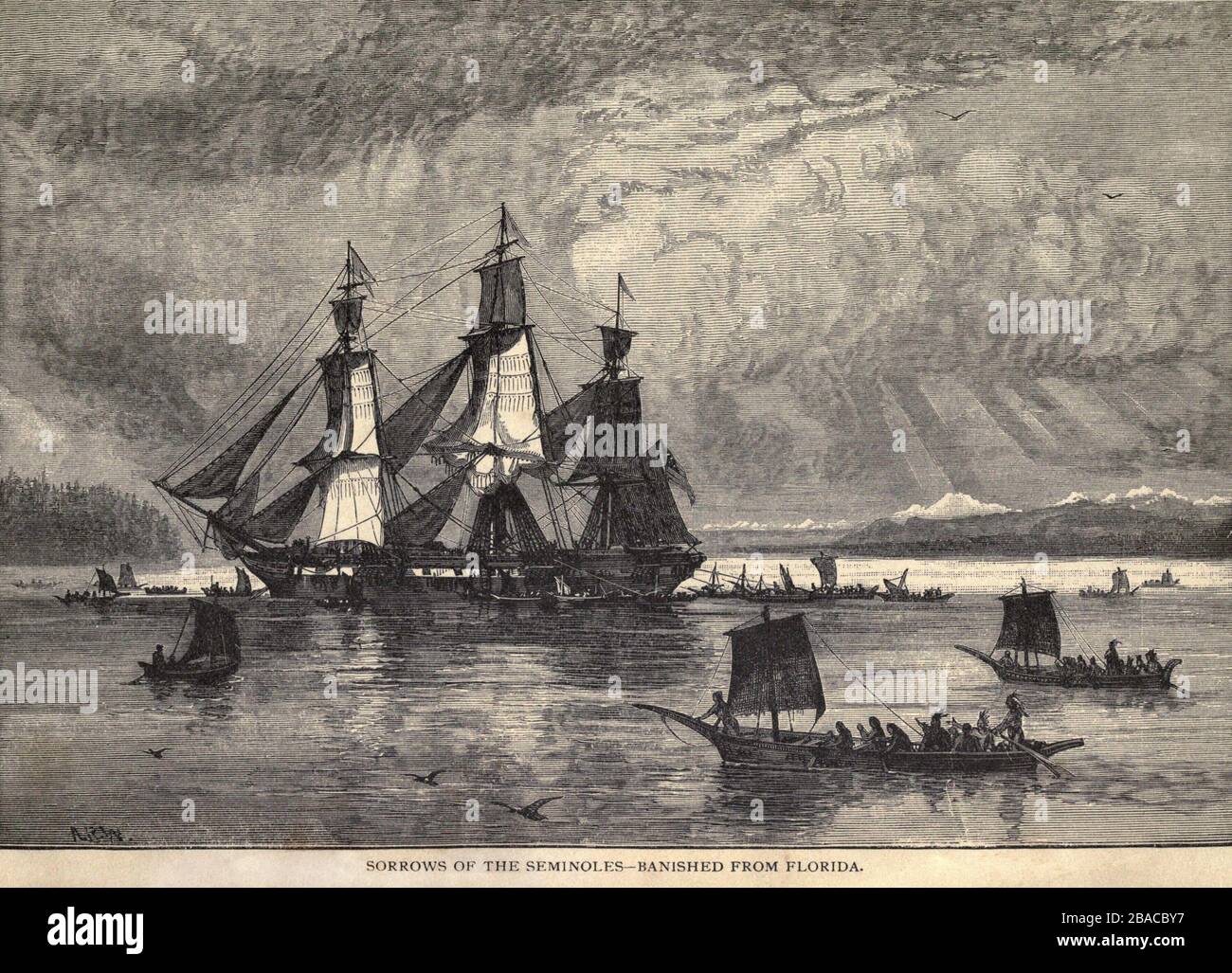 Second Seminole War, 1835-1842. 'Sorrow of the Seminoles', banished ...