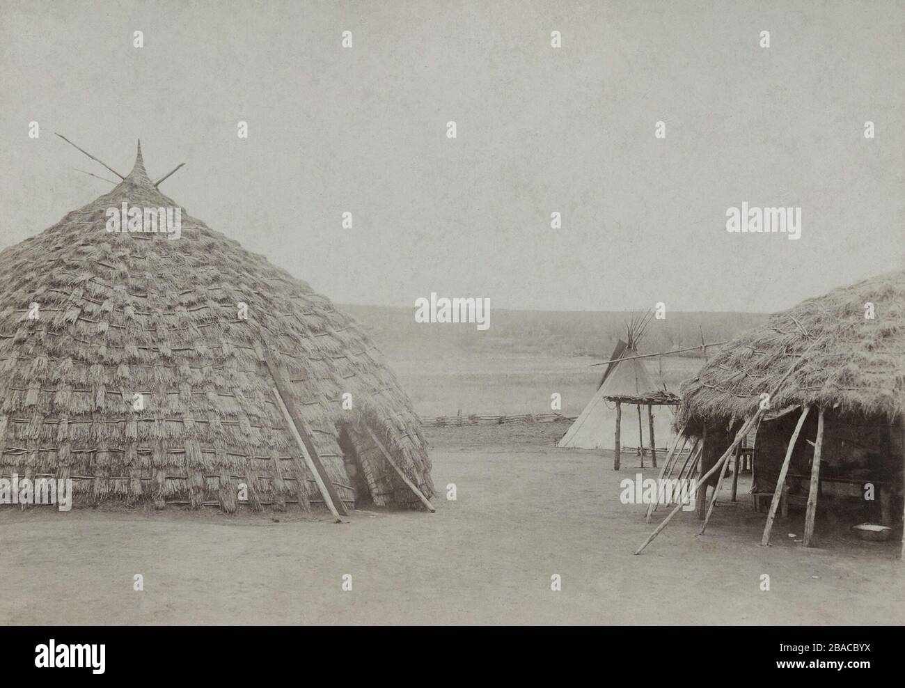 Wichita Indian grass house near Anadarko, Oklahoma. The beehive-shaped ...