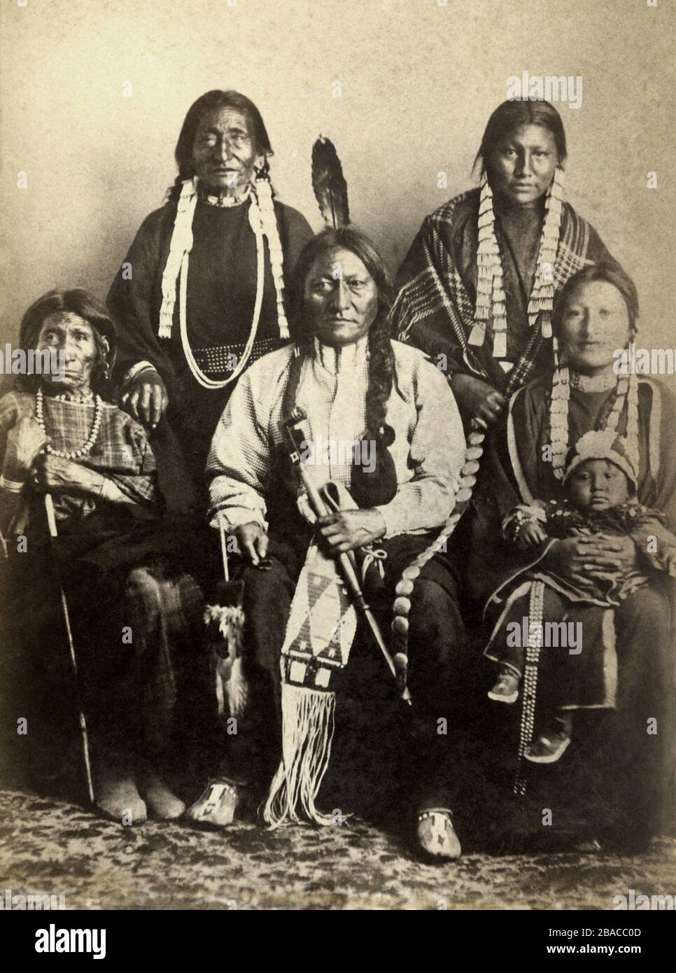 Four generations of Sitting Bull's family at Fort Randall in 1882. The ...