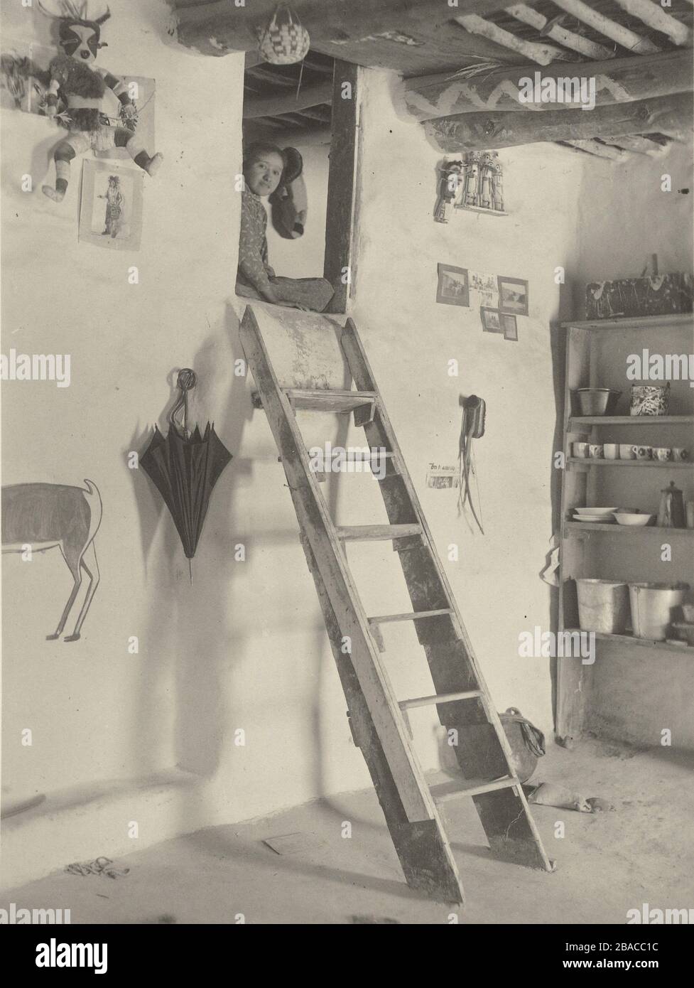 INTERIOR OF MR. HOOKER'S HOUSE, SICHIMOVI, 1902, A.C. Vroman. Photo of ...