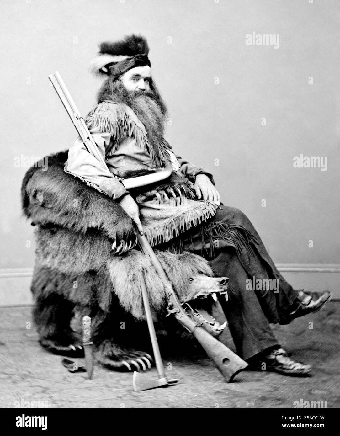 Seth Kinman, 1864, photo by Mathew Brady Studio. Kinman was a ...