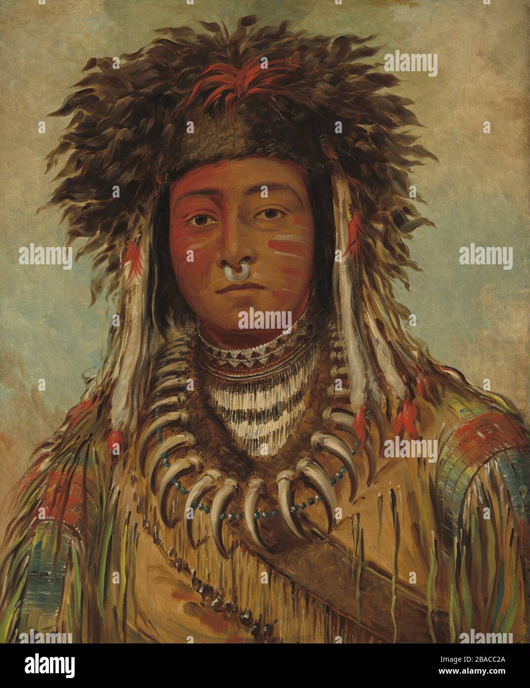 BOY CHIEF, OJIBWA, by George Catlin, 1843, painting, oil on canvas. The ...