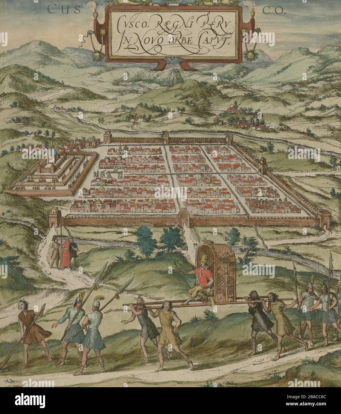 View of Cusco, Peru, the capital city of the Inca Empire, from a 1572 ...