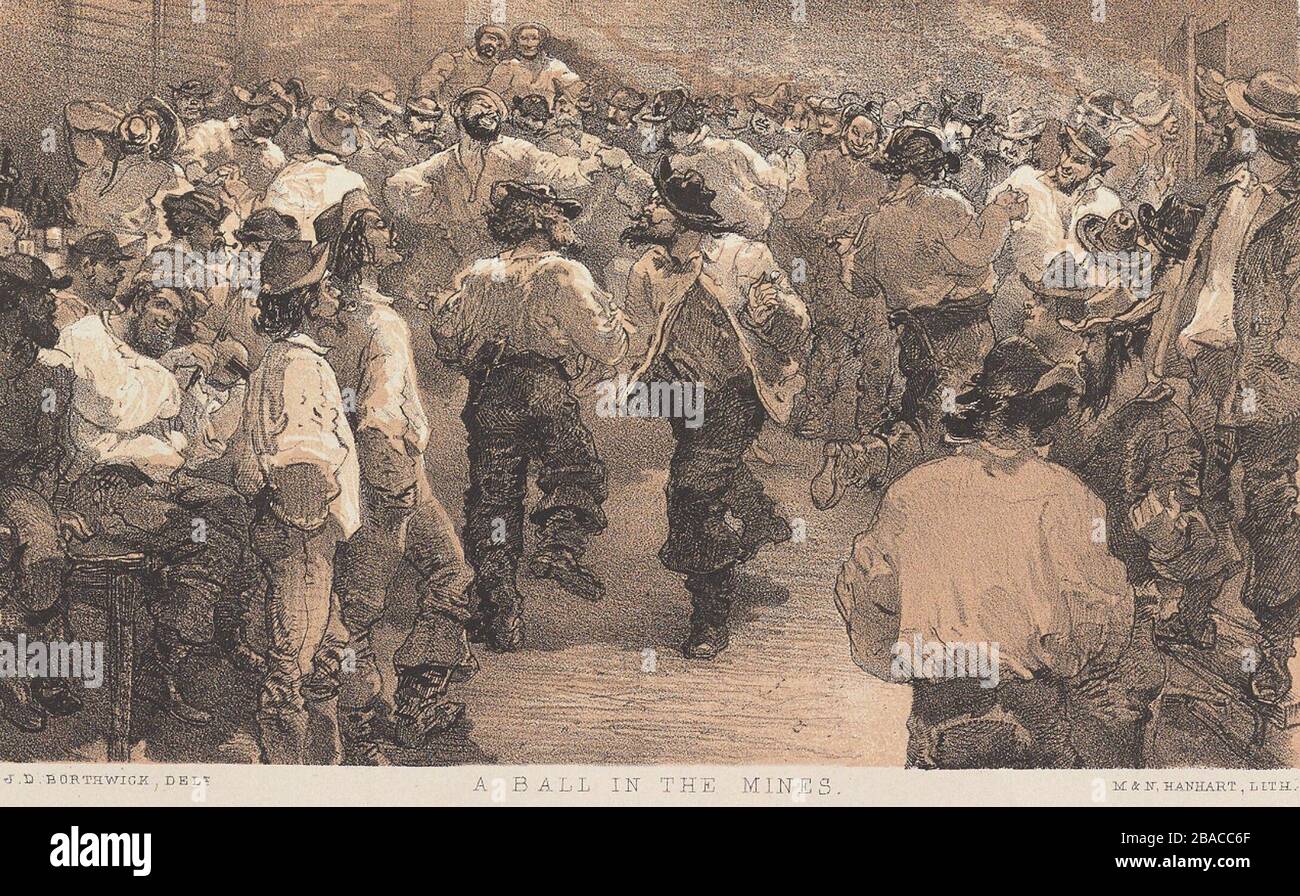 A BALL IN THE MINES, 1857, an illustration from 'Three Year's in ...