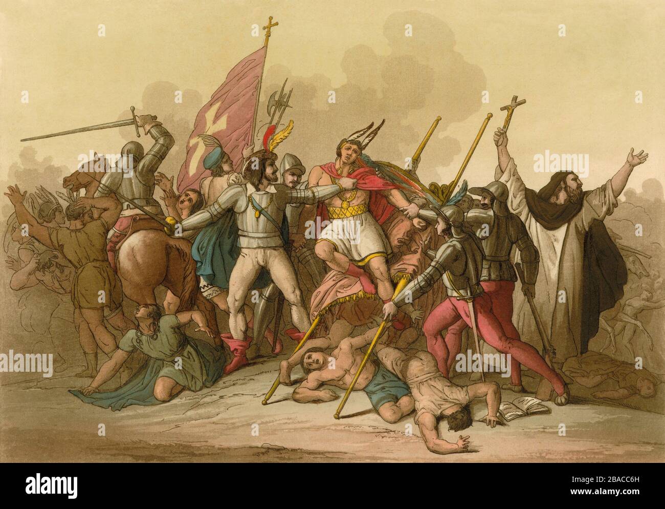 Incan Emperor Atahualpa is taken prisoner within the fortified city of ...