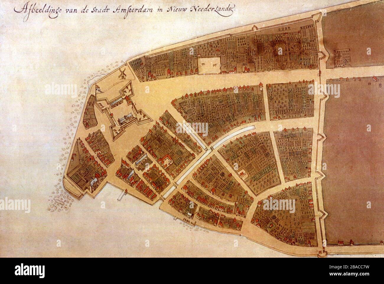 IMAGE OF THE CITY OF NEW AMSTERDAM IN NEW NETHERLAND, 1660. This is the ...