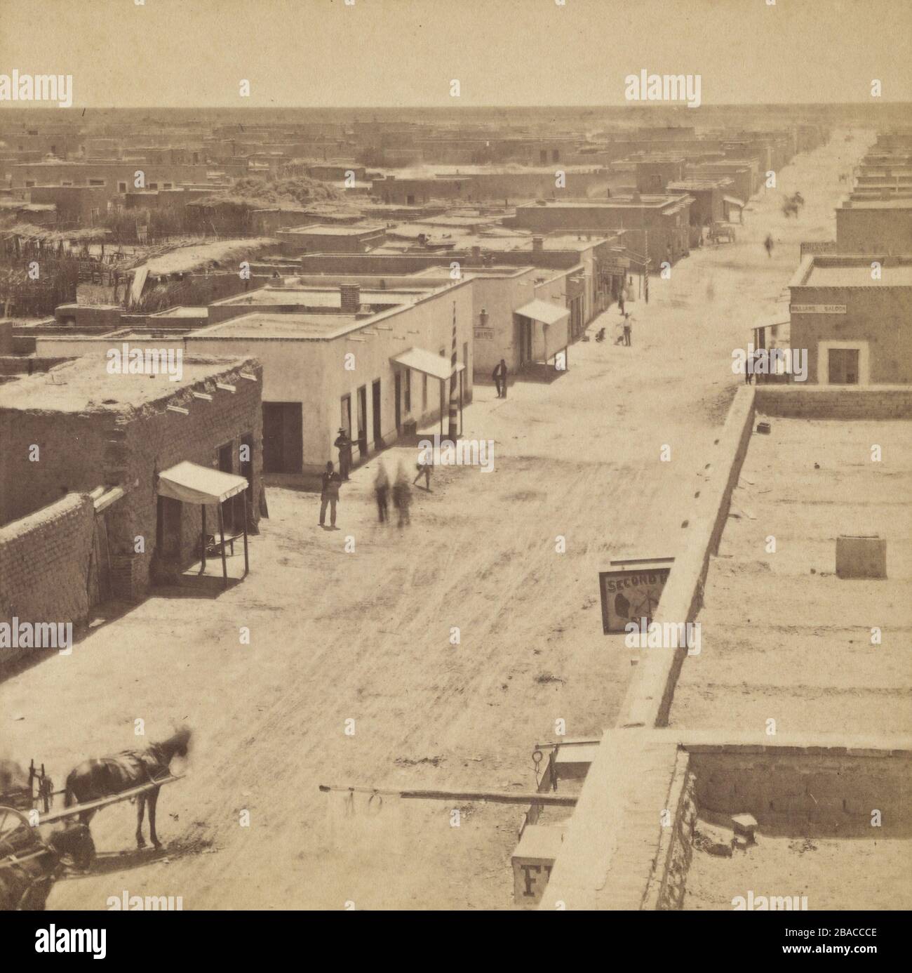 Tucson, Arizona, photographed from the Palace Hotel in 1880 by Carleton ...