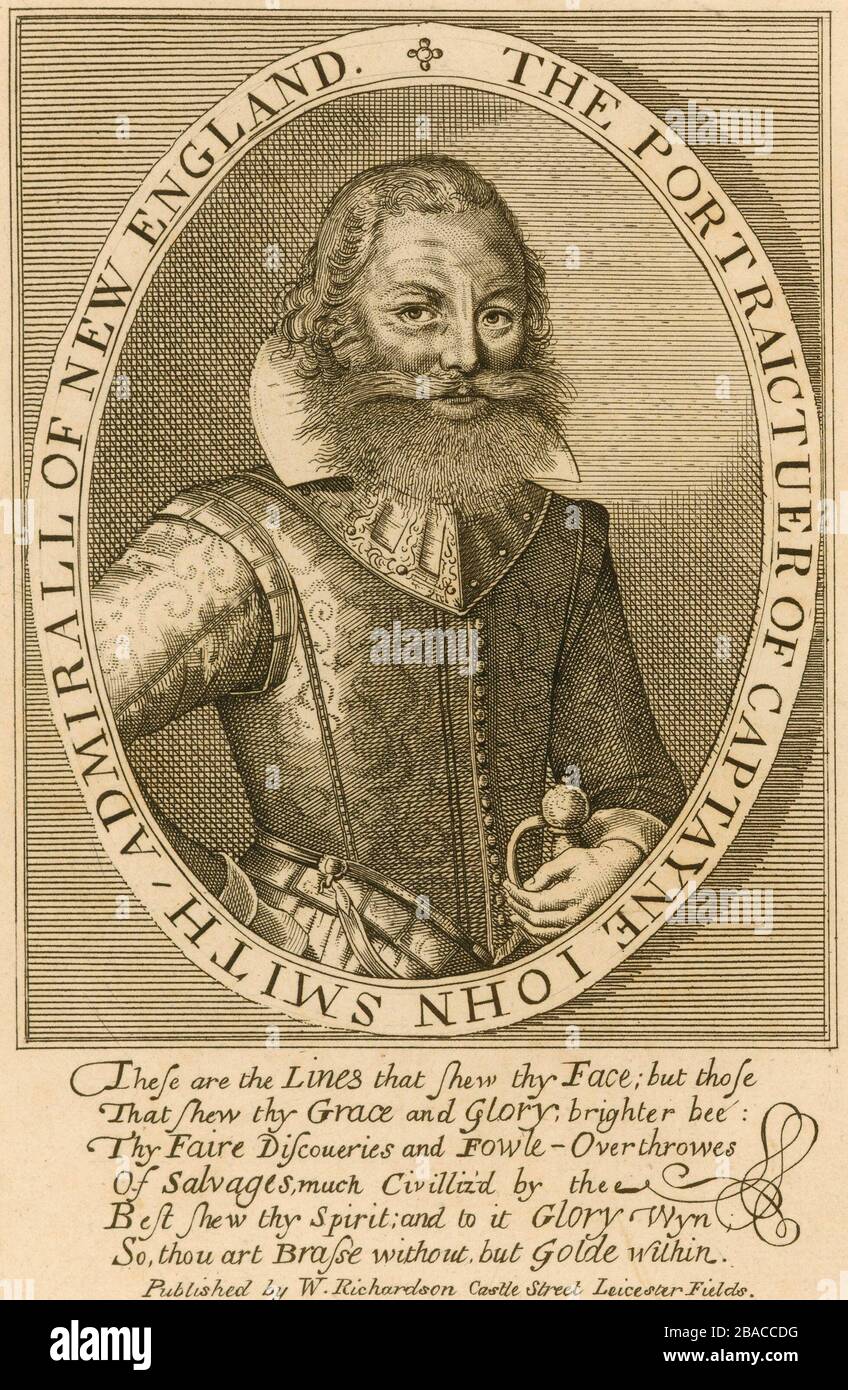 This portrait of Captain John Smith, Admiral of New England, 1624, was ...