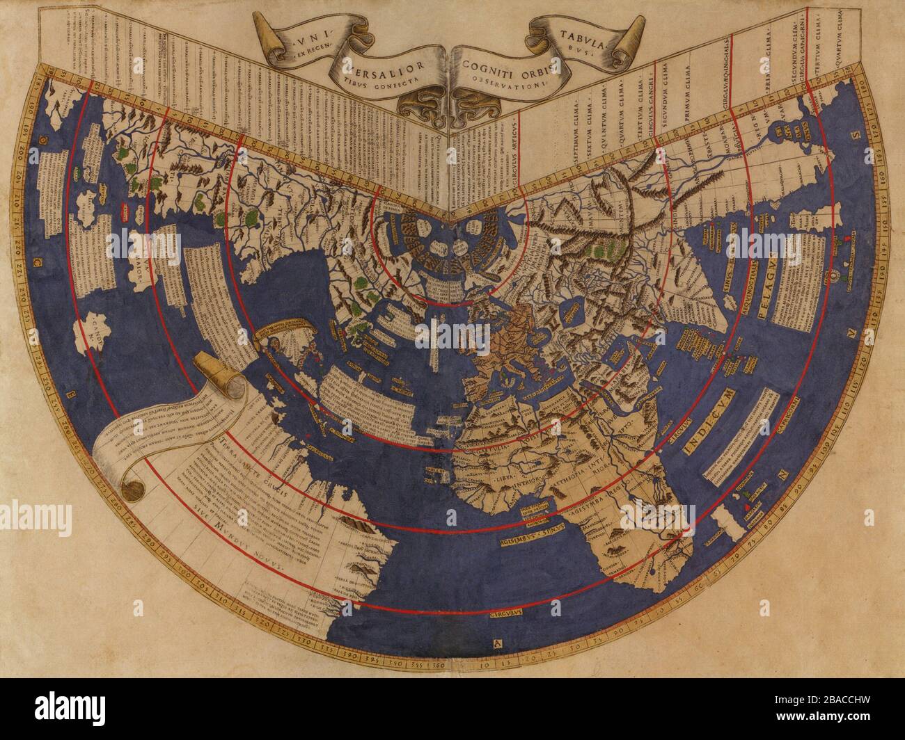 Johann Ruysch's map incorporates the New World discovered by the ...