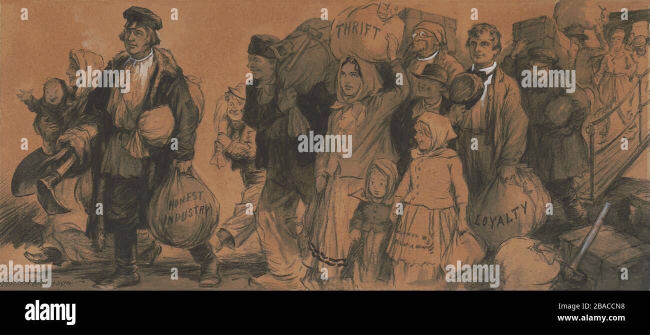 A positive depiction of European immigration to the United States, by ...