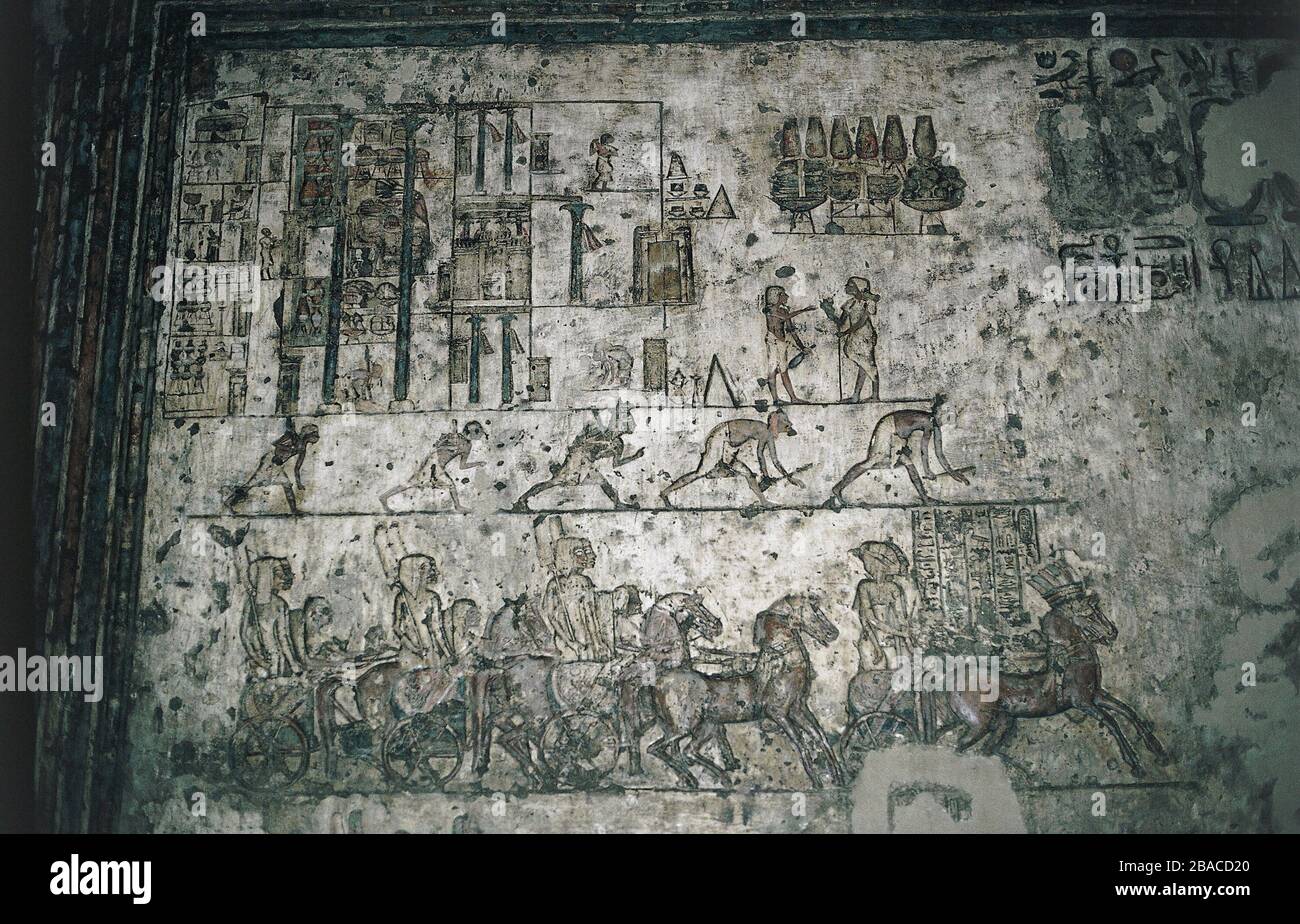 Egypt - Tall al-Amarnah (Amarna, Tell el-Amarna), necropolis. Tomb of ...