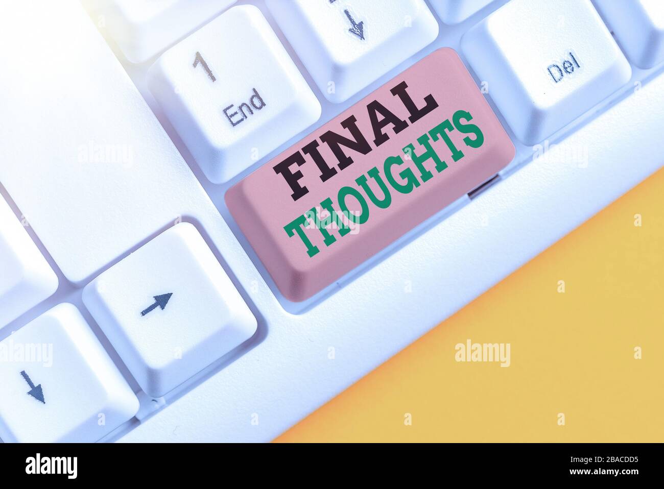 Writing note showing Final Thoughts. Business concept for the ...