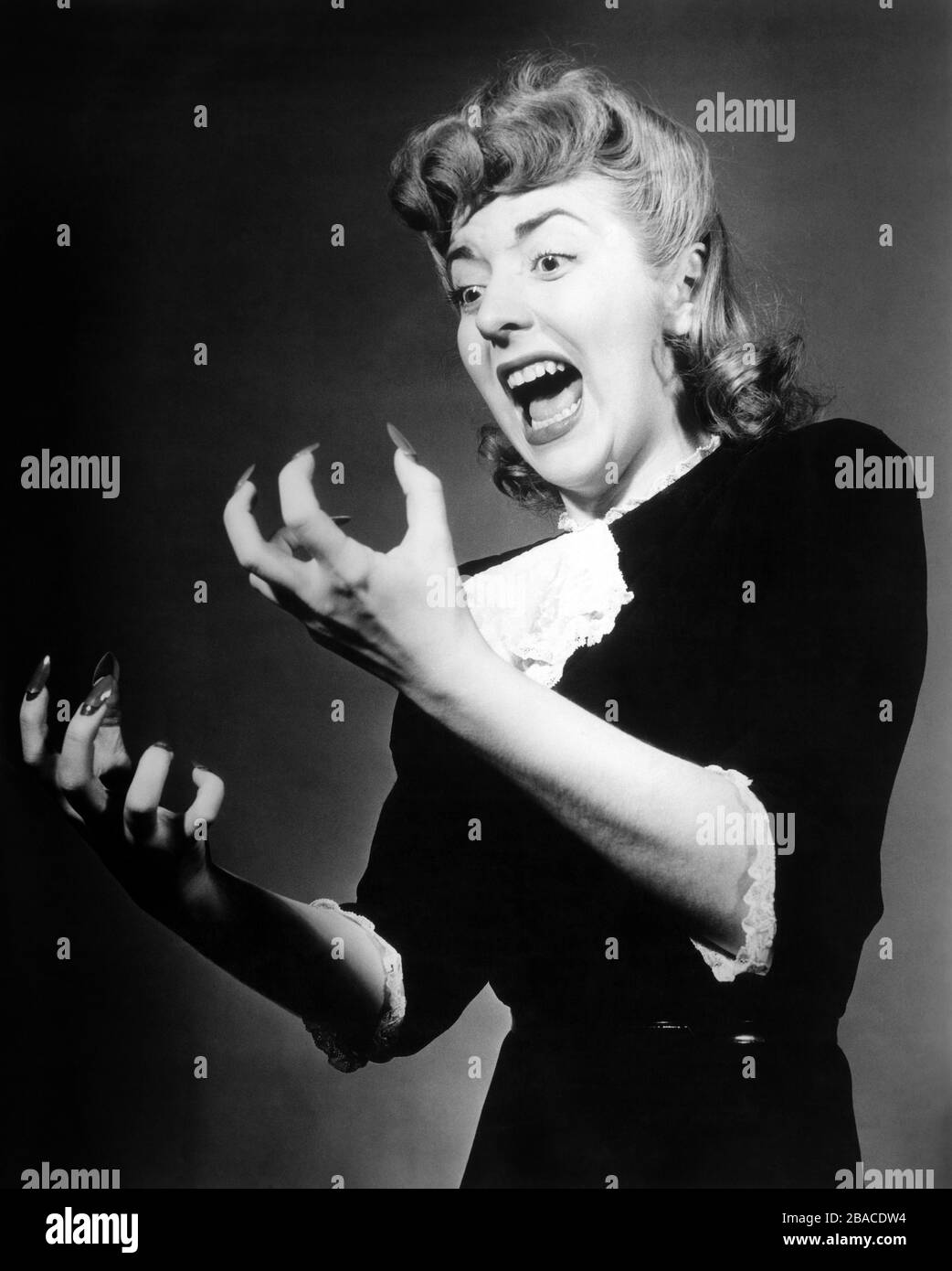 Shrieking woman (OV2019 411) (OV2019 411 Stock Photo - Alamy