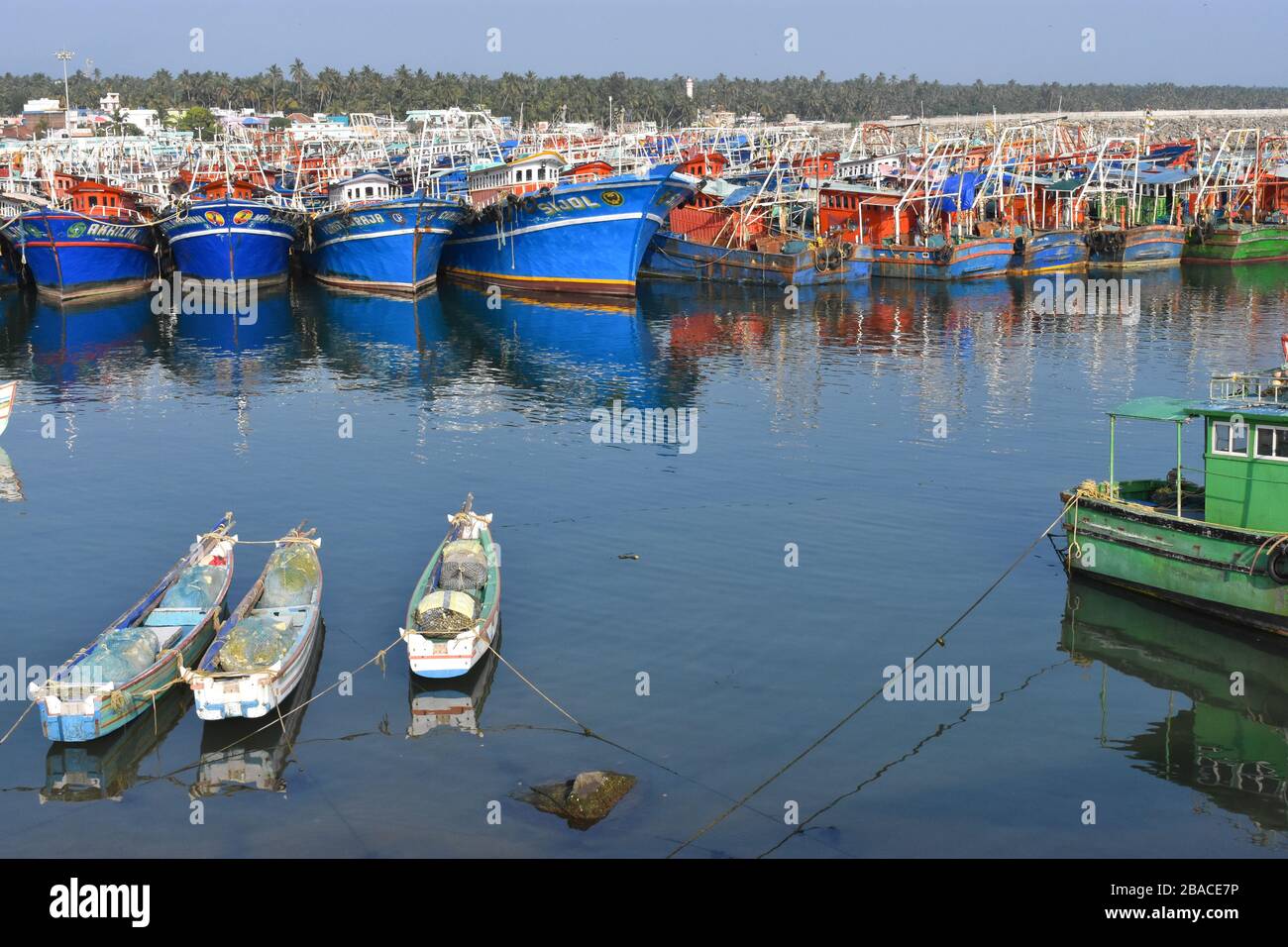 Colachel fishing harbour Stock Photo - Alamy