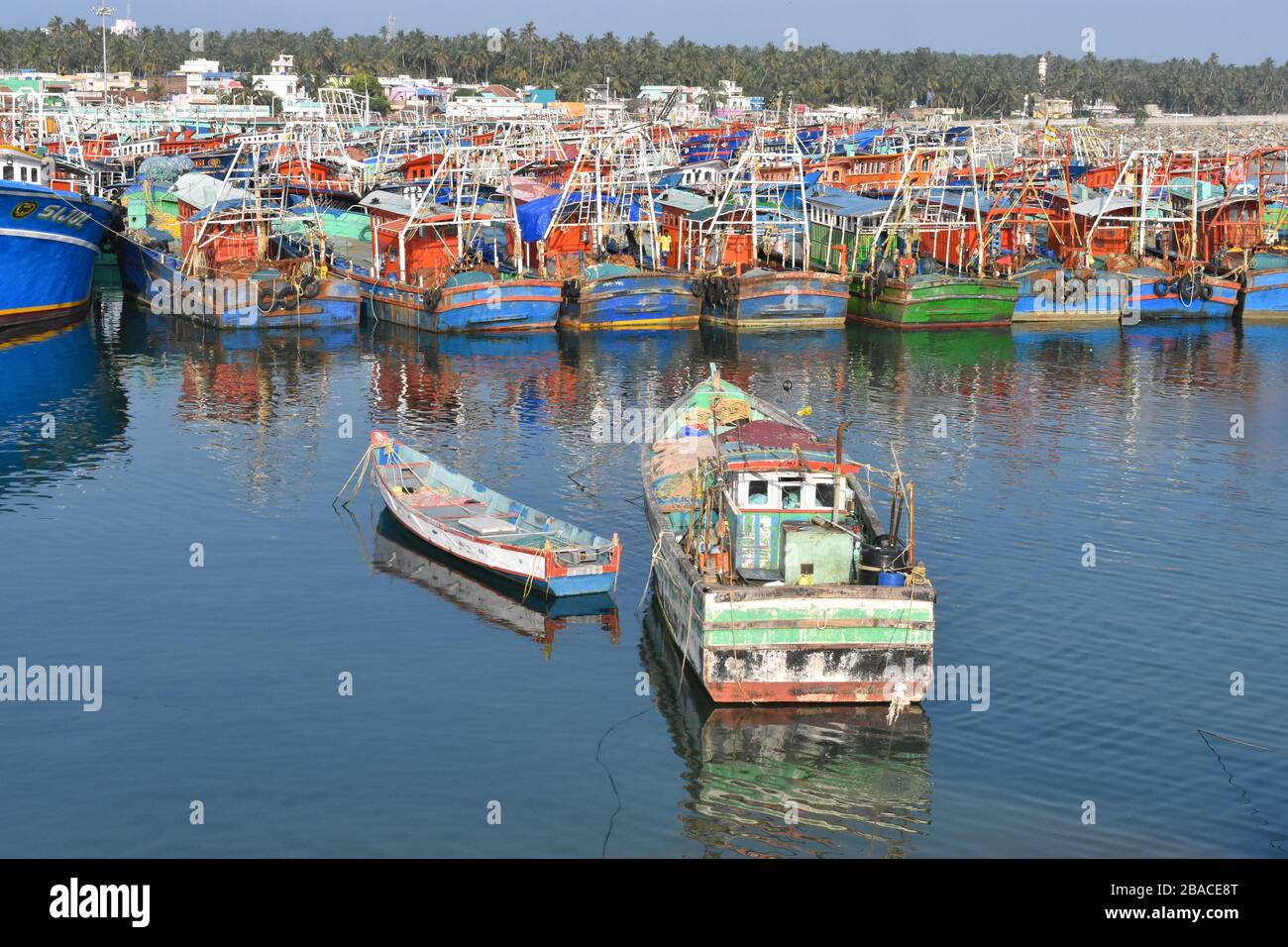 Colachel fishing harbour Stock Photo - Alamy