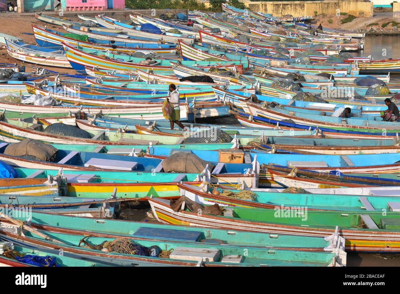 Colachel fishing harbour Stock Photo - Alamy