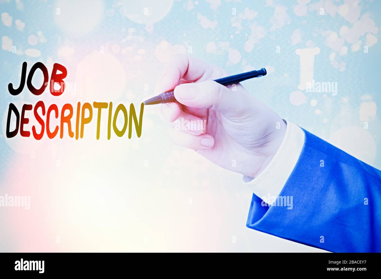 Conceptual hand writing showing Job Description. Concept meaning a ...