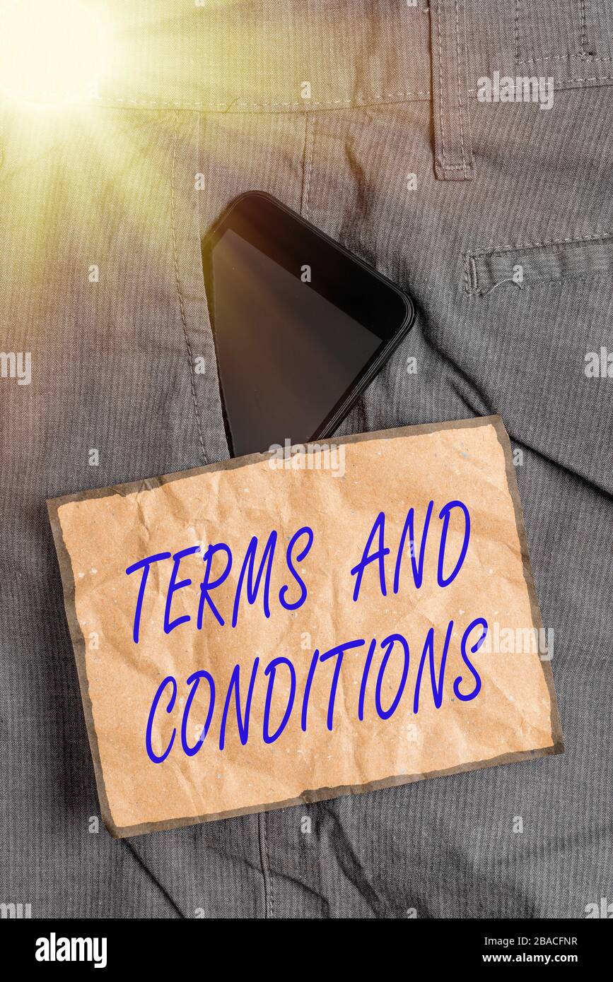 Conceptual hand writing showing Terms And Conditions. Concept meaning ...