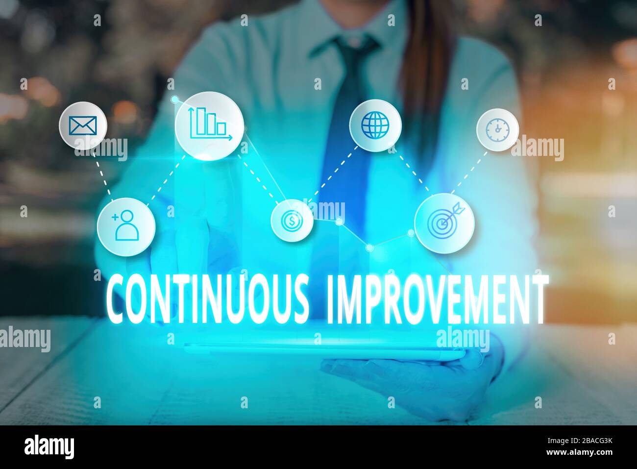 Writing note showing Continuous Improvement. Business concept for ...