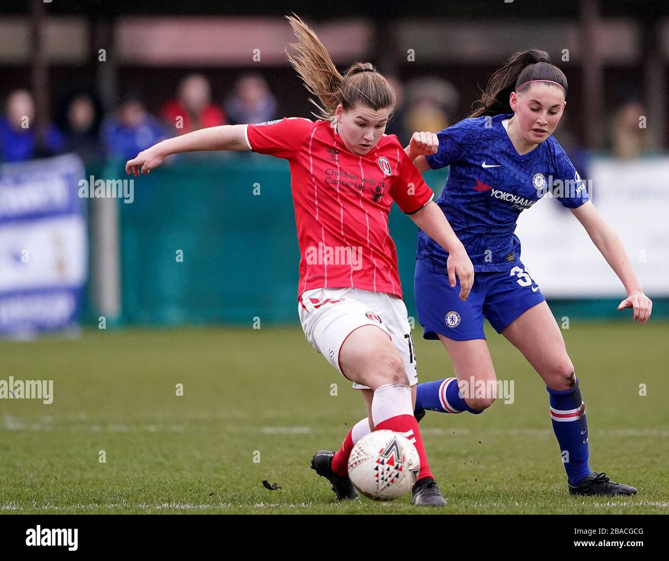 Charlton Athletic's Alice Griffiths (left) and Chelsea's Stock Photo ...