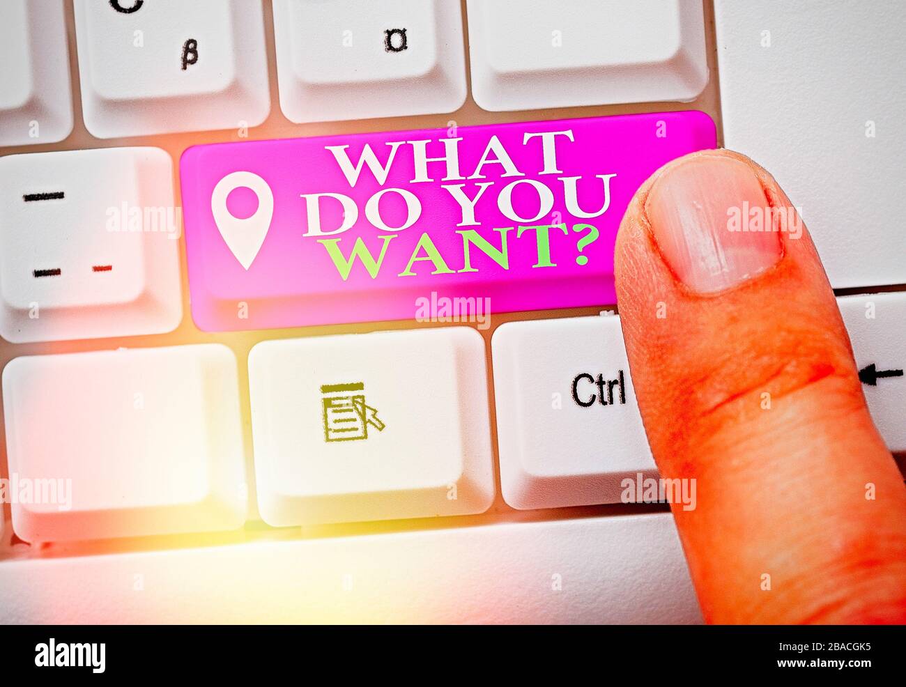 Writing note showing What Do You Want Question. Business concept for ...