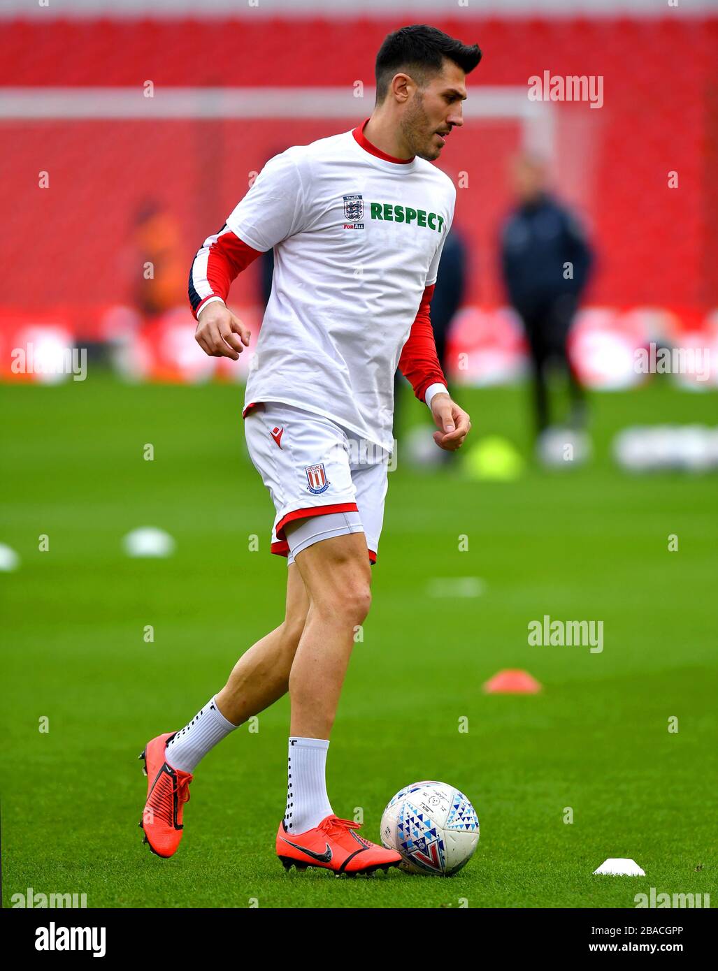 Stoke City's Danny Batth during the pre-match warm up prior to the ...