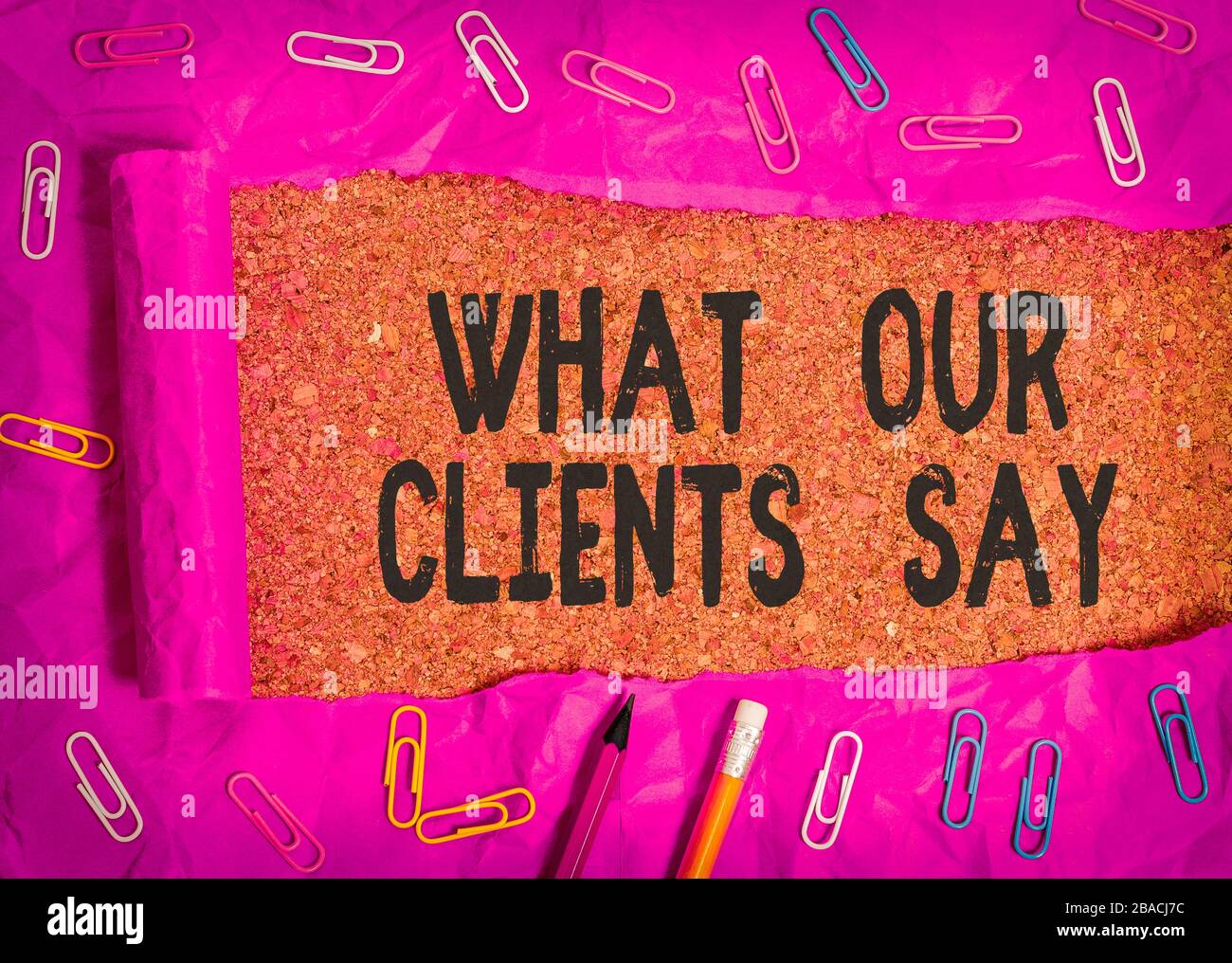 Word writing text What Our Clients Say. Business photo showcasing ...