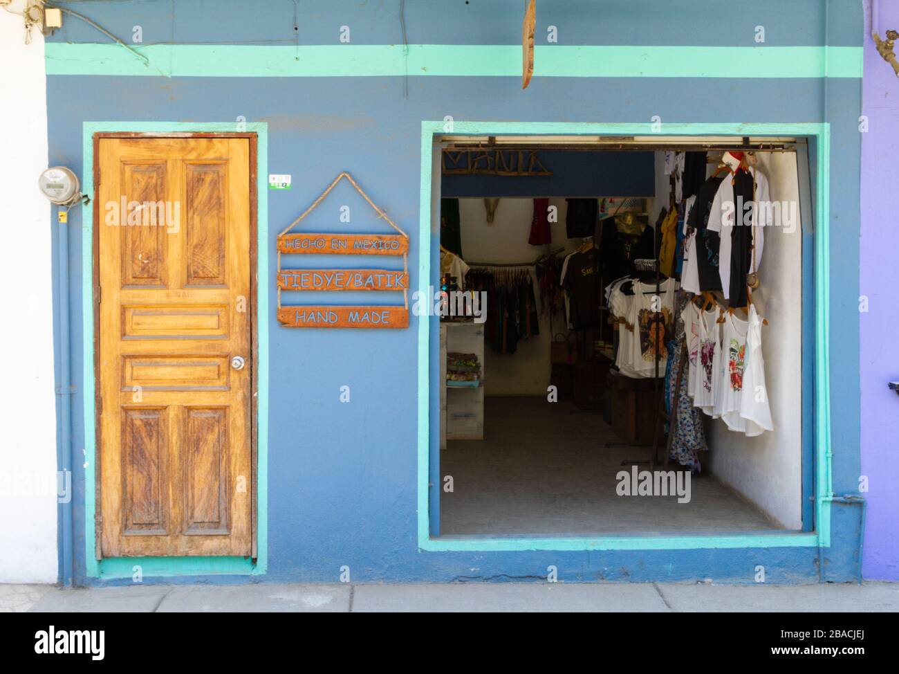 A boutique shop storefront in the town of Sayulita, Riviera Nayarit ...