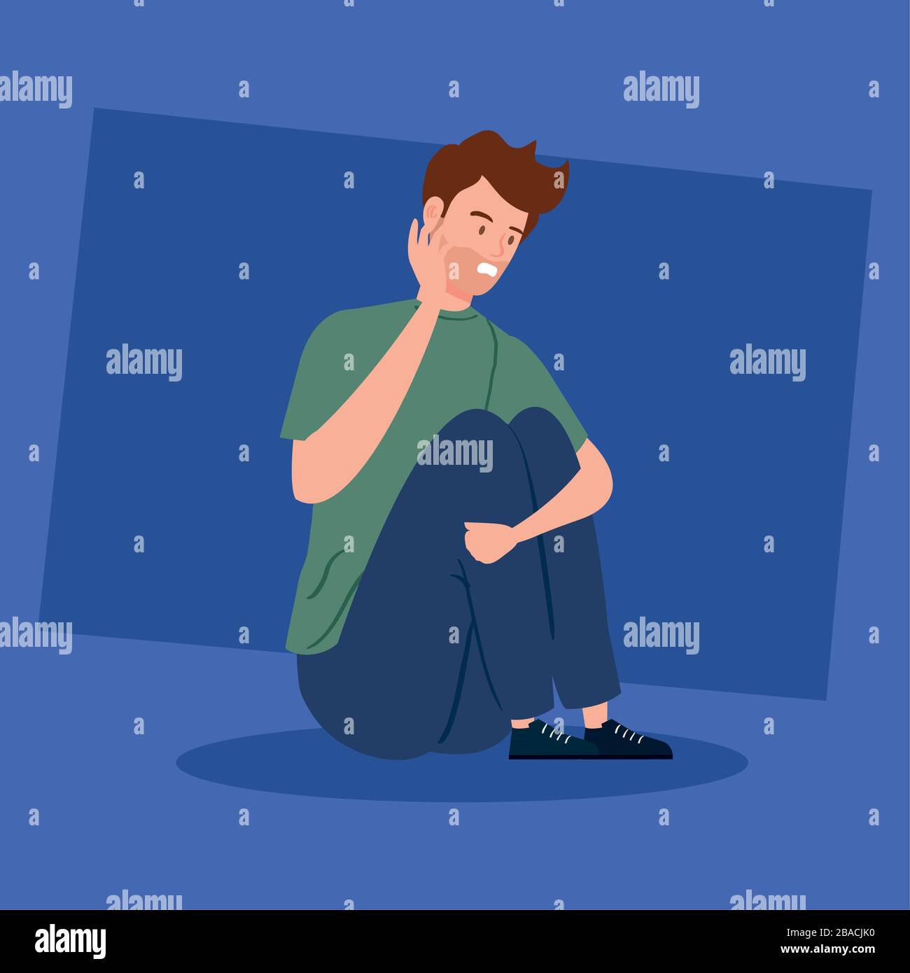 Man fear mood character Stock Vector Images - Alamy