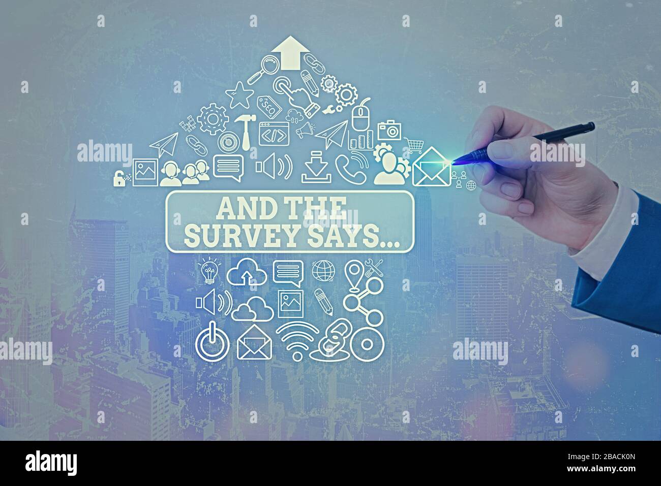 Word writing text And The Survey Says. Business photo showcasing ...