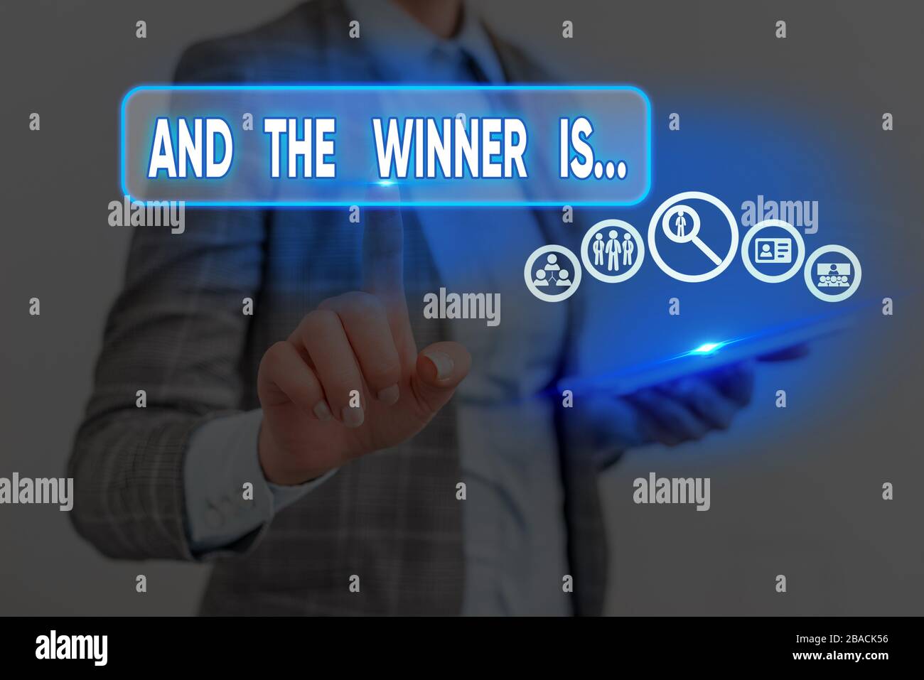 Conceptual hand writing showing And The Winner Is. Concept meaning ...