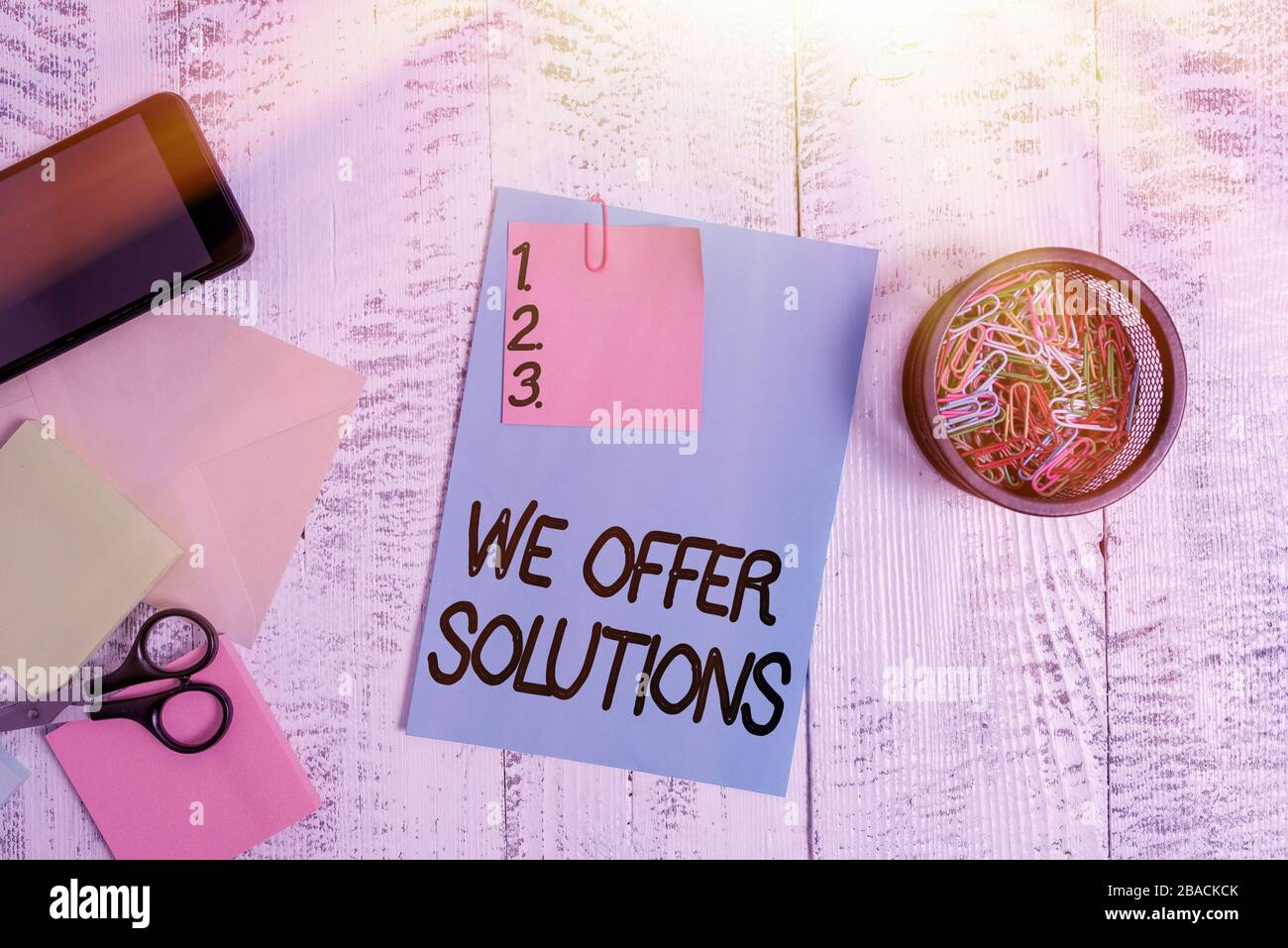Word writing text We Offer Solutions. Business photo showcasing way to ...
