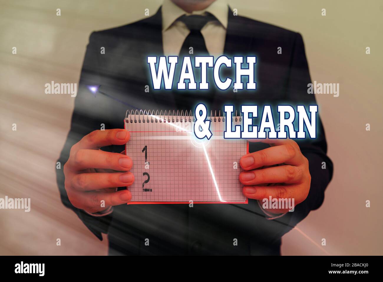 Writing note showing Watch And Learn. Business concept for ...