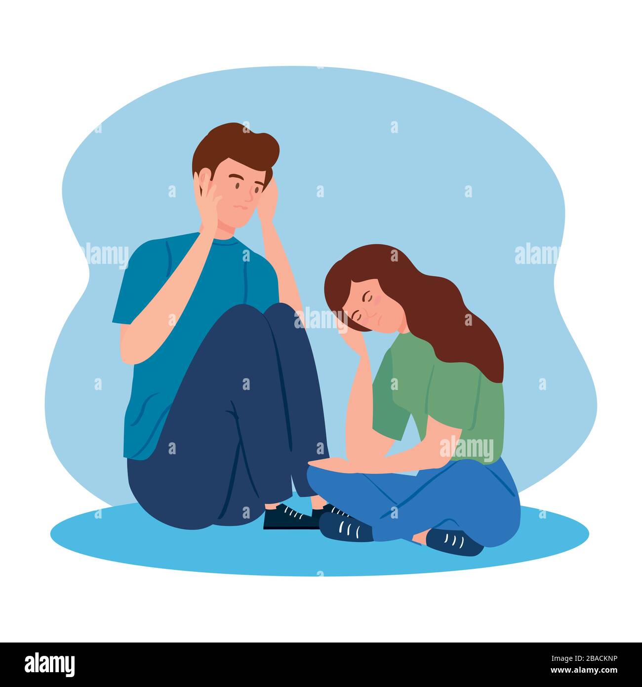 Man woman couple stressed Cut Out Stock Images & Pictures - Alamy
