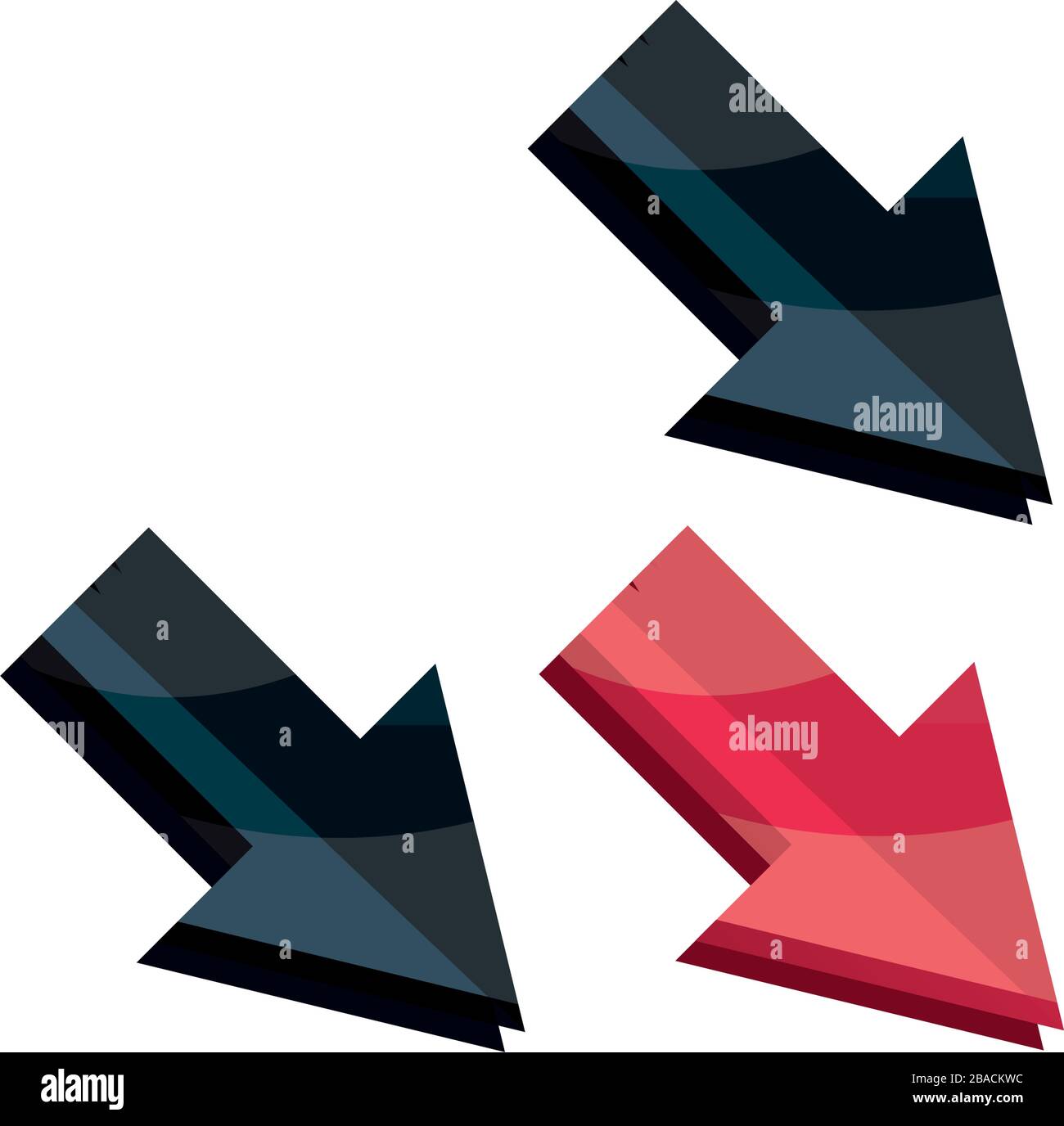 down arrows economy stock market crash vector illustration isolated ...