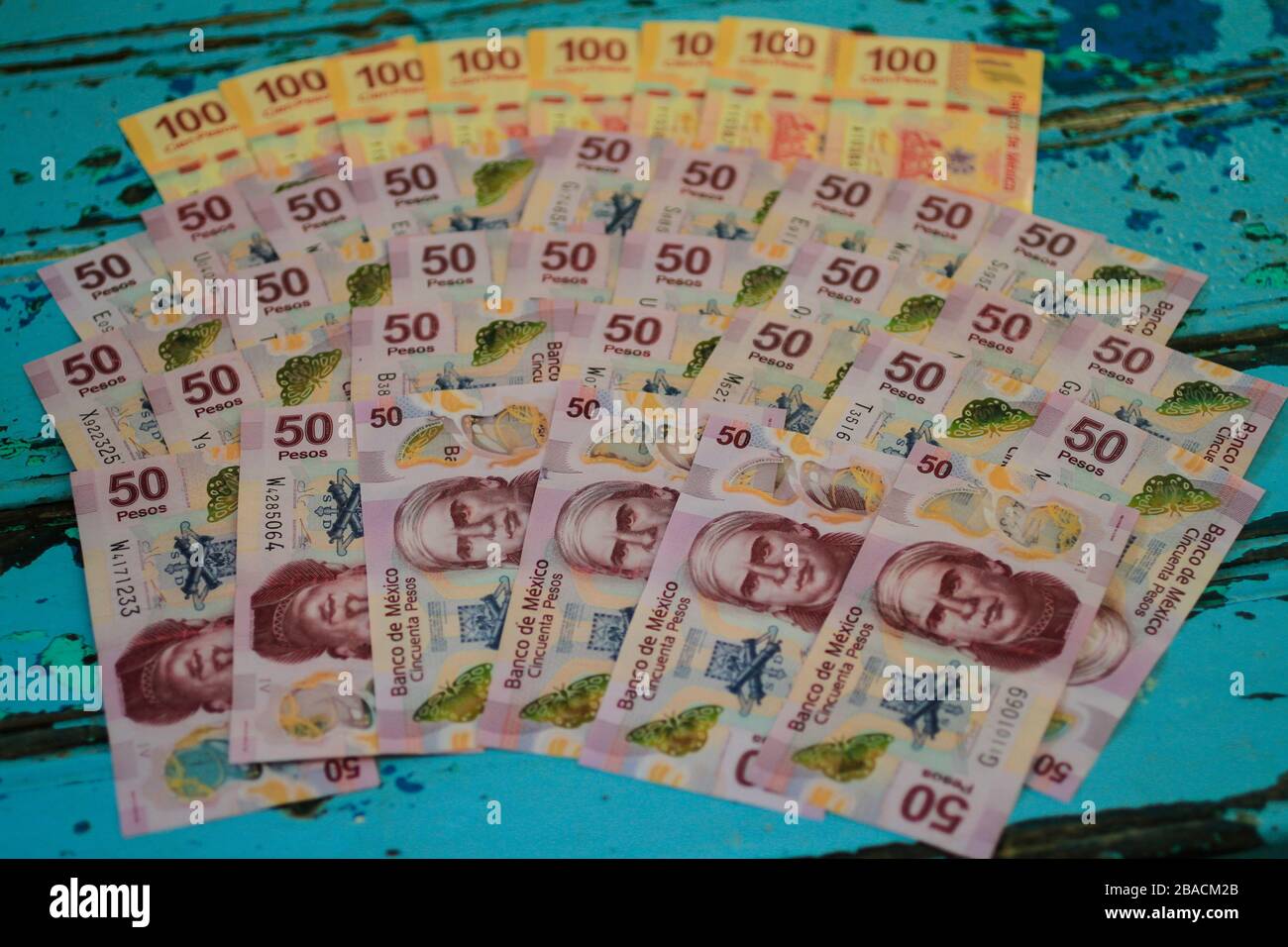 Mexican pesos, the cash and currency of Mexico Stock Photo - Alamy