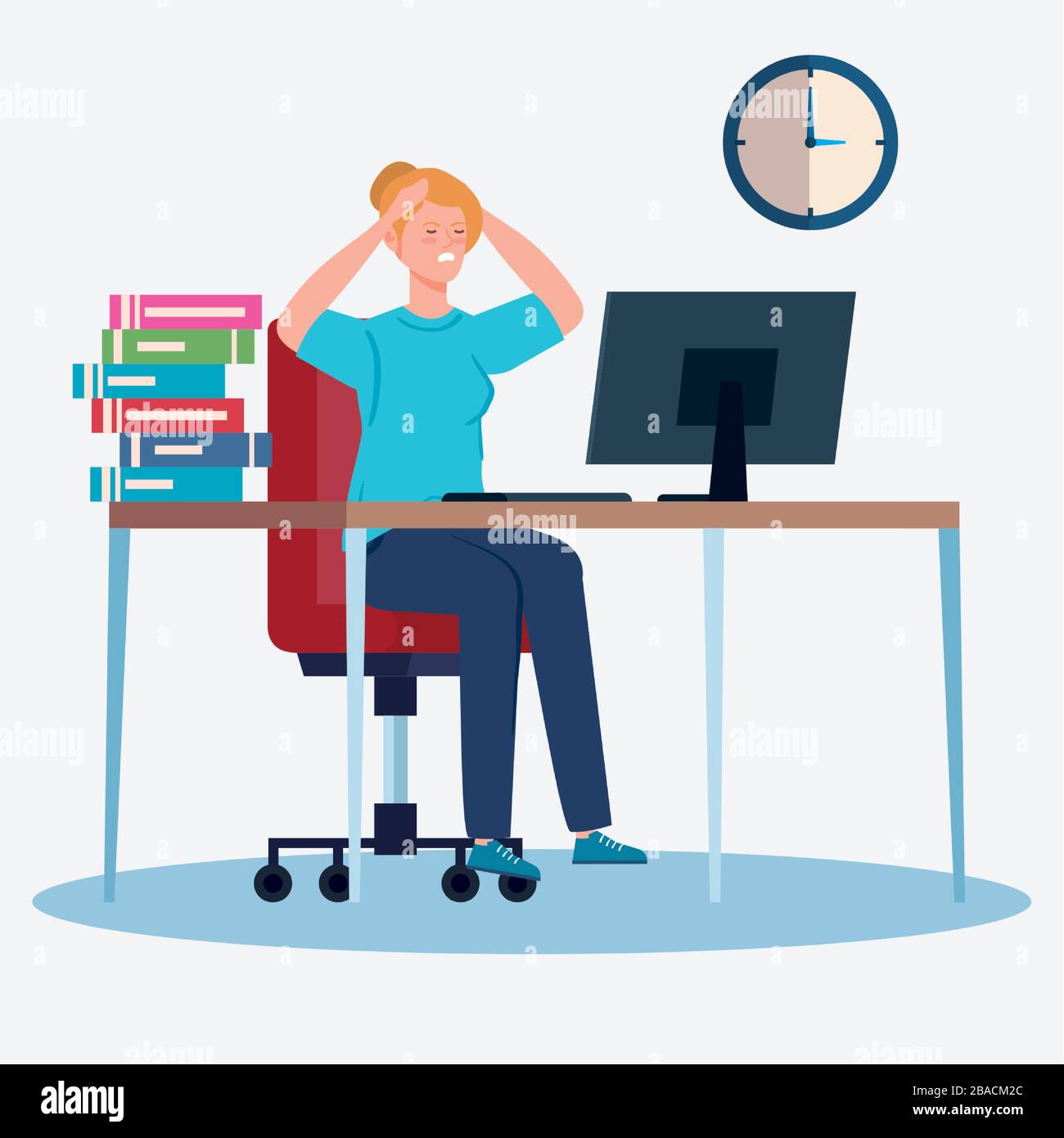 Woman fear mood character Cut Out Stock Images & Pictures - Alamy