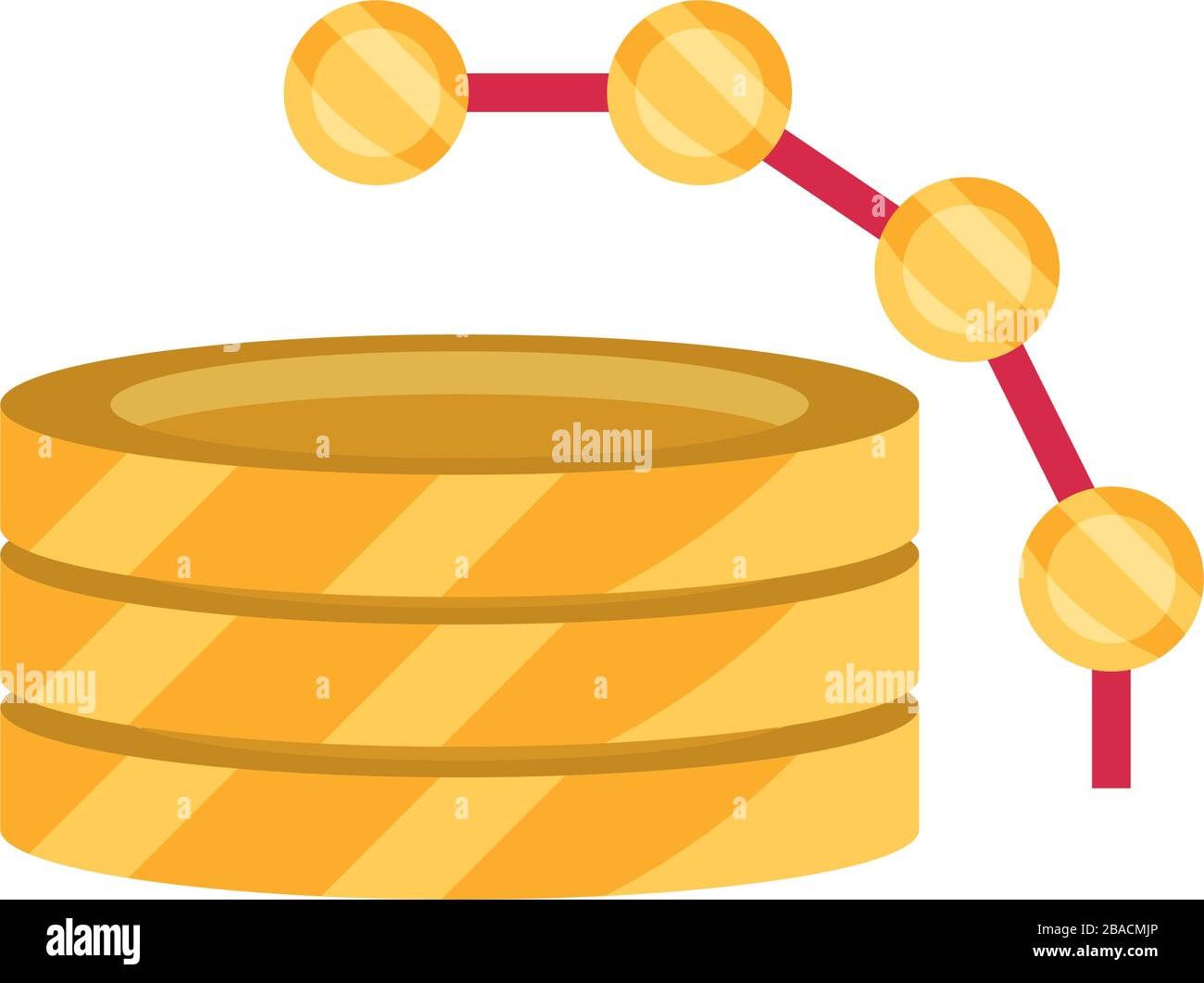 money coins down financial stock market crash vector illustration ...
