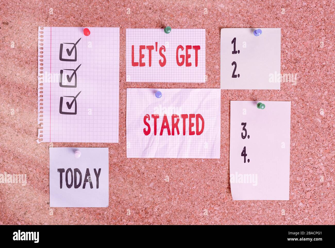 Conceptual hand writing showing Lets Is Get Started. Concept meaning to ...