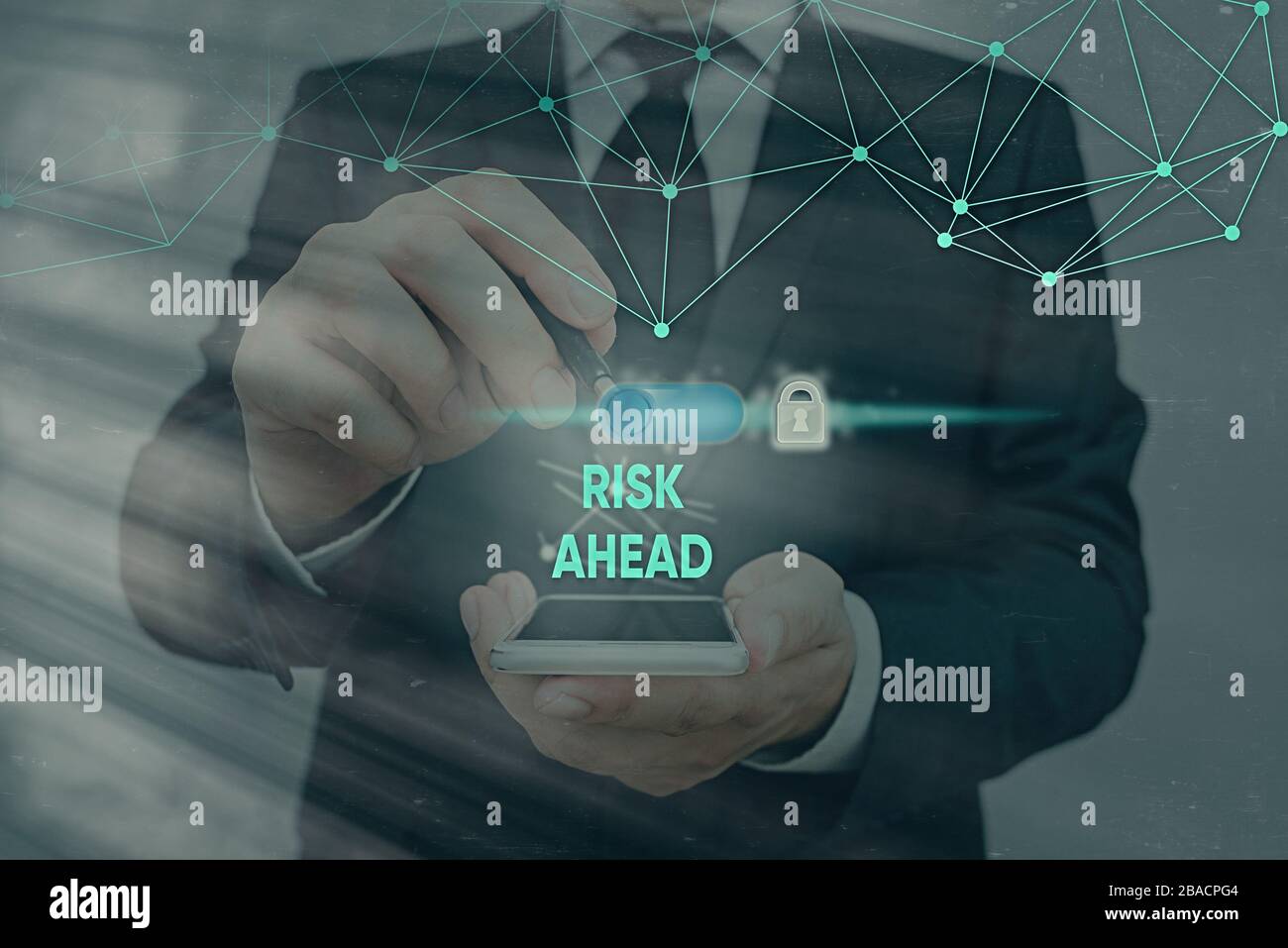 Text sign showing Risk Ahead. Business photo showcasing A probability ...