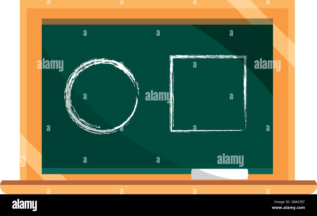 chalkboard geometric shapes supply study school education vector ...