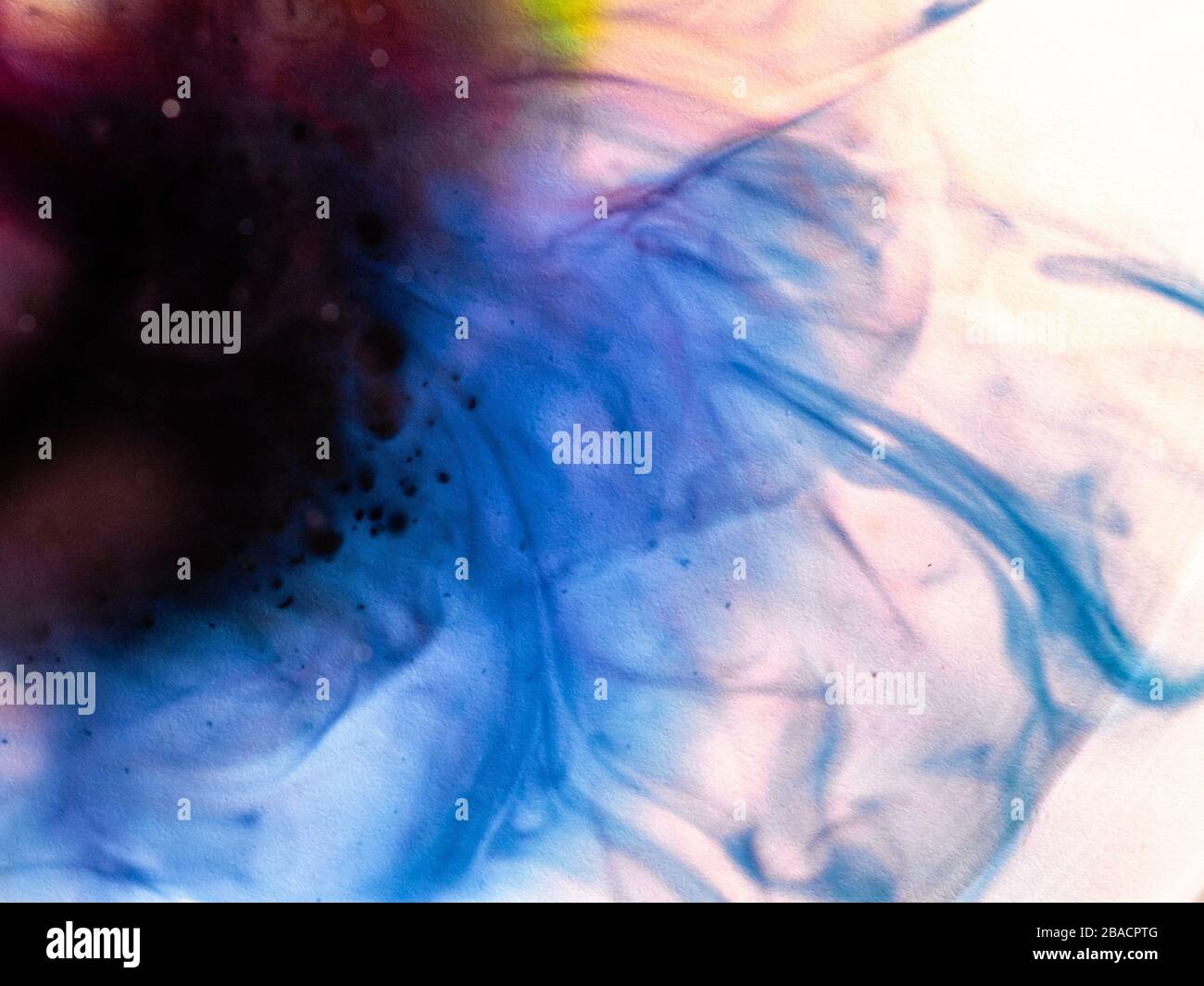 Blue color diffusing on water creating abstract background Stock Photo ...