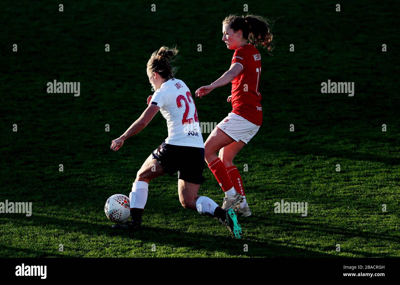 Bristol City's Charlie Wellings and Liverpool's Becky Jane Stock Photo ...