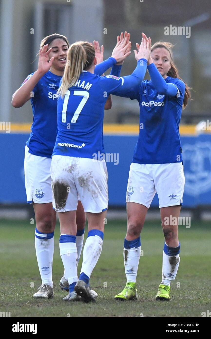 Everton's Gabrielle George, Lucy Graham and Danielle Turner celebrate ...