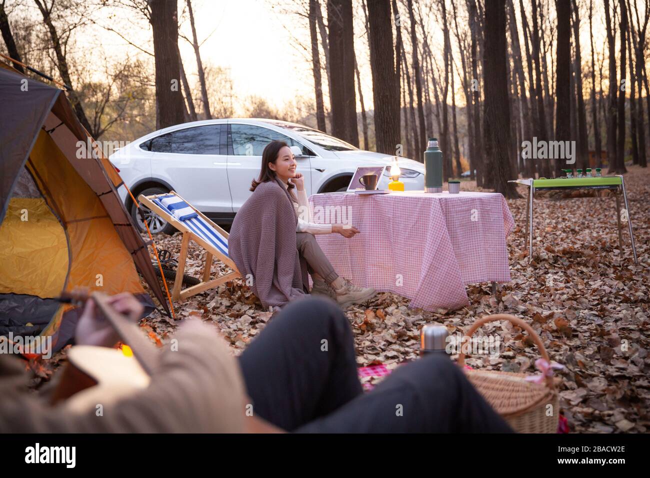 Happy couples outdoor outing Stock Photo - Alamy