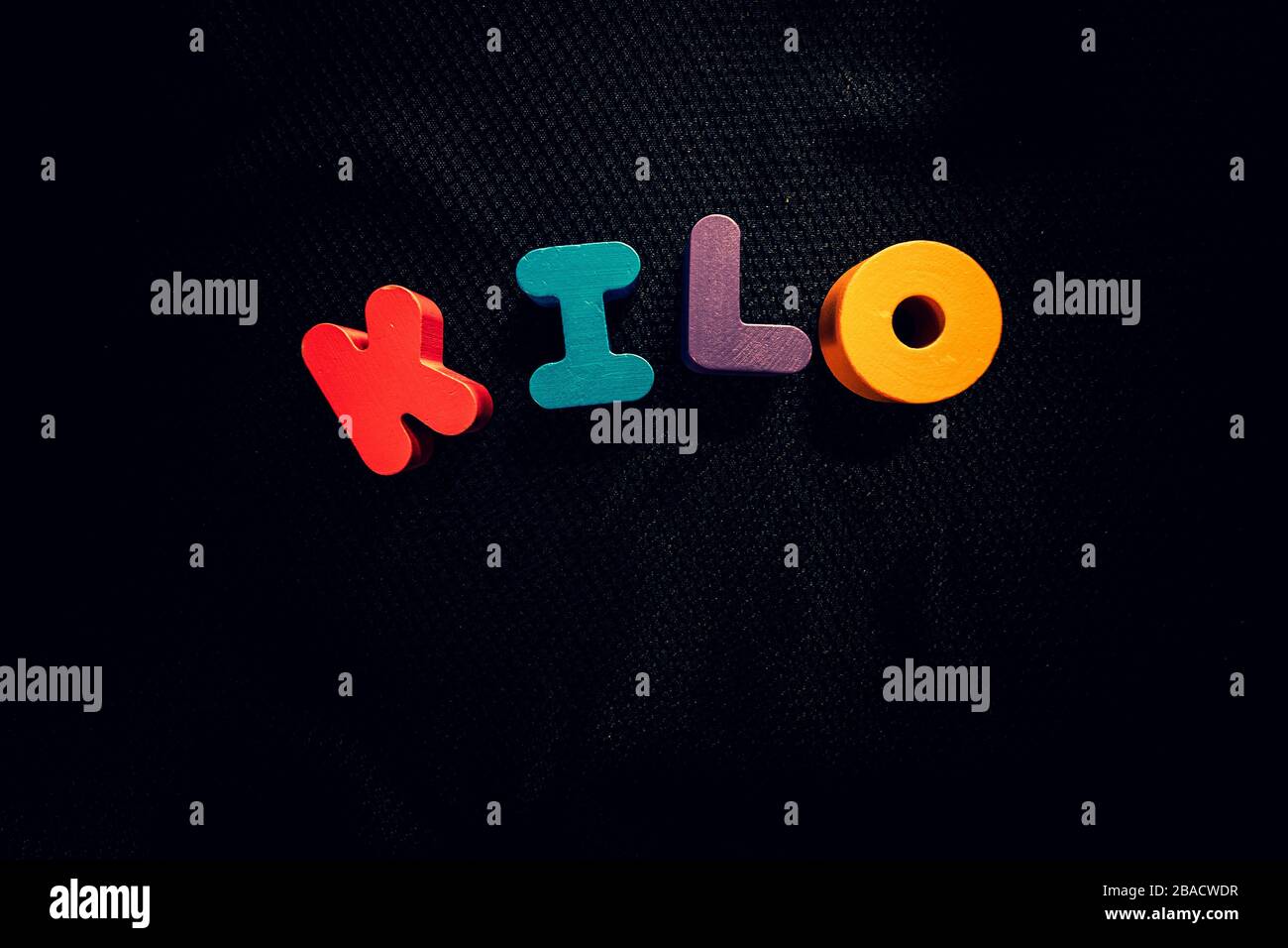 Kilo metric names made with colorful letters Stock Photo - Alamy